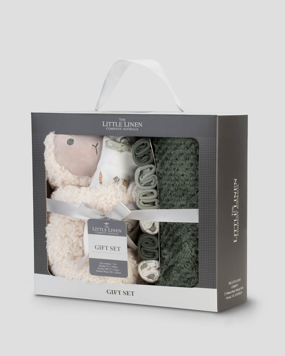 Little Linen Boxed Baby Gift Set - Farmyard Lamb – Little Linen Created