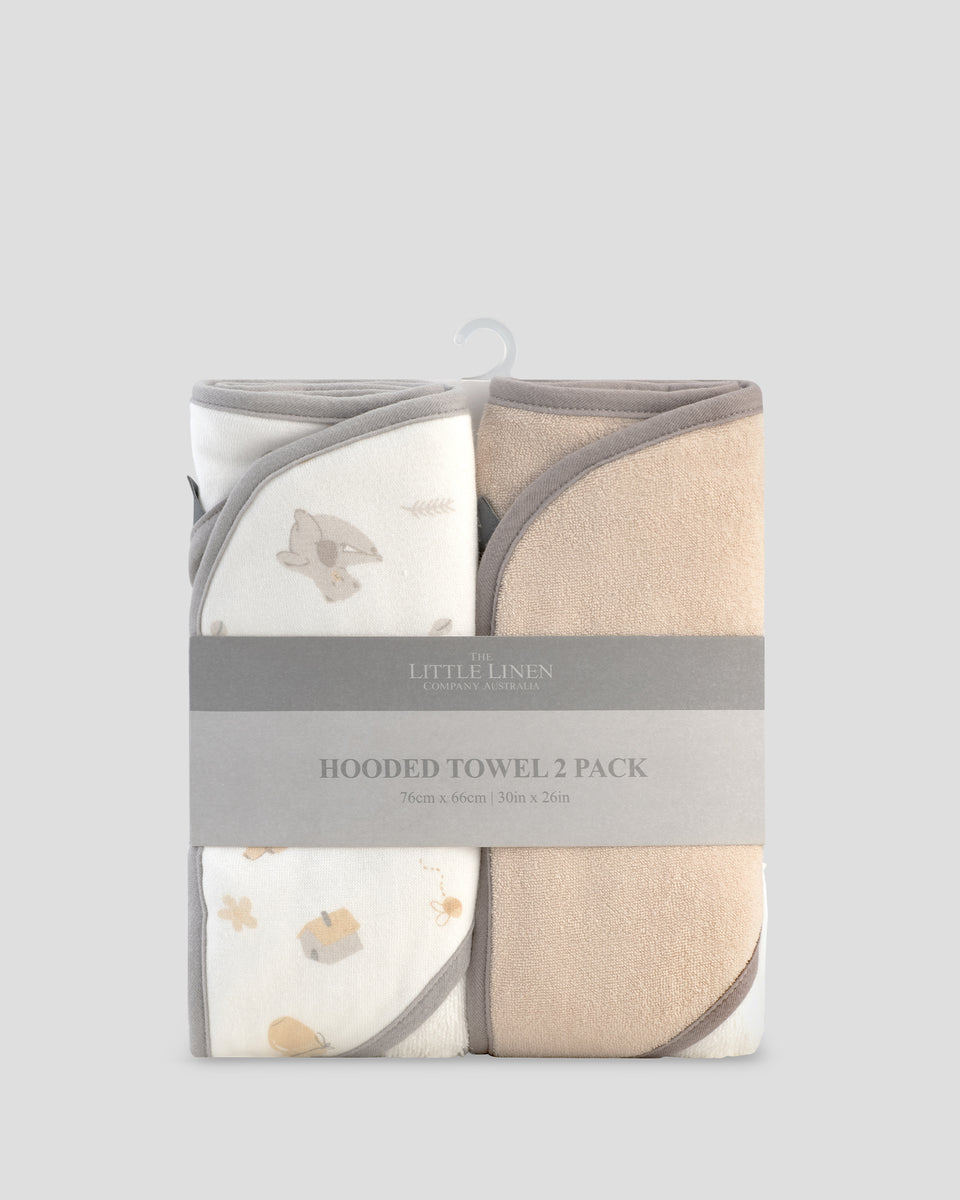 Little Linen Baby Hooded Towel 2 Pack - Nectar Bear – Little Linen Created