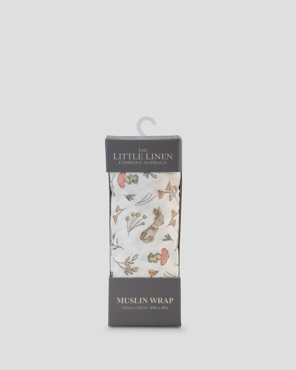 The Little Linen Company Baby Muslin Wrap 1 Pack Prints - Harvest Bunn ...