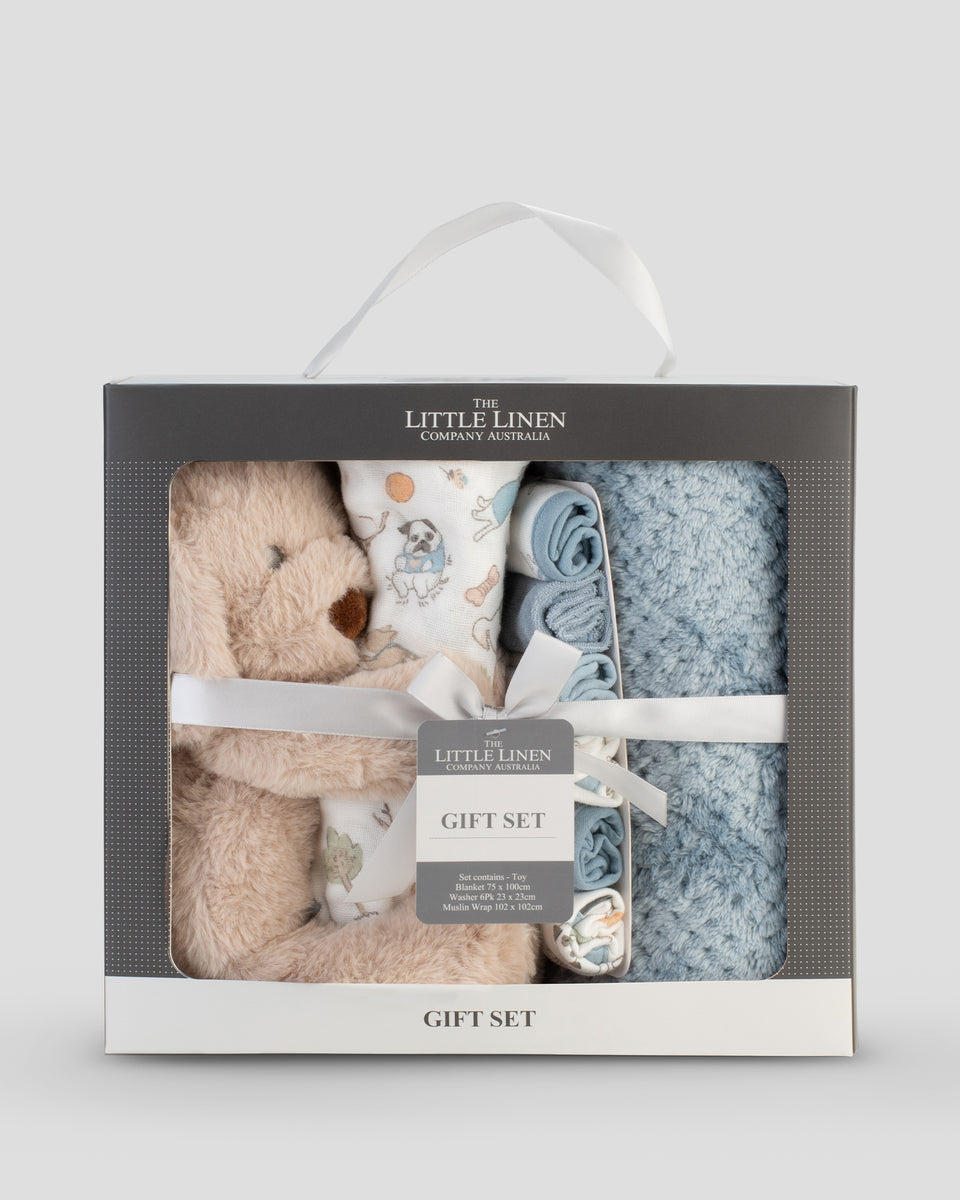 The Little Linen Company Boxed Baby Gift Set - Barklife Dog – Little ...